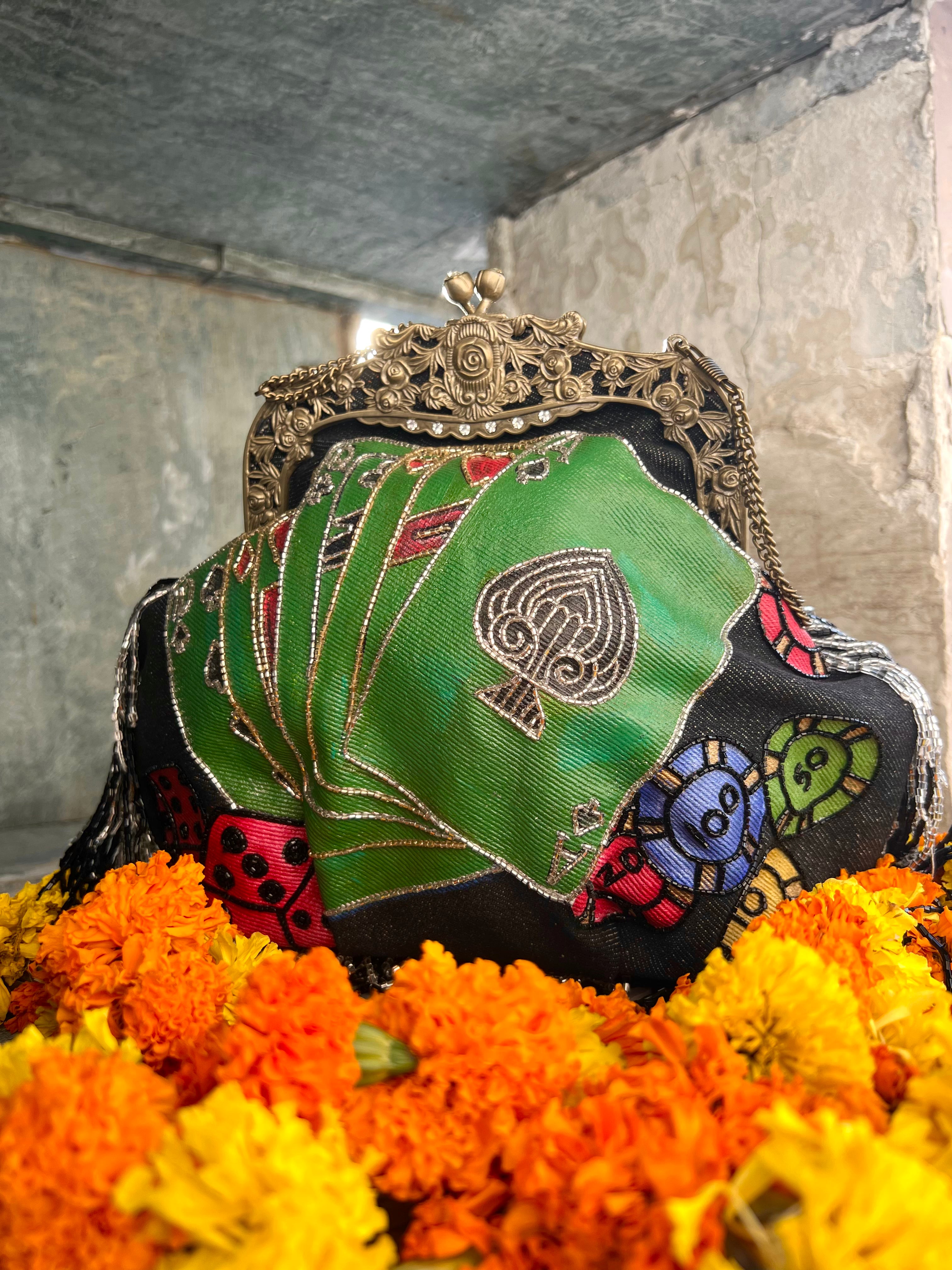 Stall No. 67 'Taash' Denim Batwa Clutch Bag – Fanaan